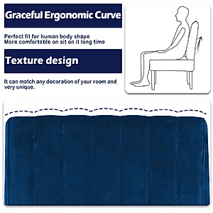 STHOUYN Modern Velvet Armless Accent Chair Decorative Slipper Chair Vanity Chair for Bedroom, Corner Side Chair Living Room Furniture Navy Blue