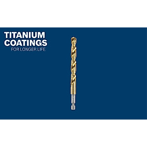 BOSCH TI2132IM 1-Piece 5/64 In. x 2 In. Titanium Nitride Coated Metal Drill Bit Impact Tough with Impact-Rated Hex Shank Ideal for Heavy-Gauge Carbon Steels, Light Gauge Metal, Hardwood
