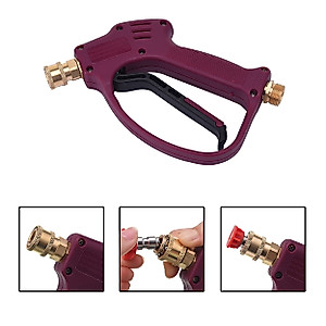 M MINGLE Pressure Washer Gutter Cleaner Attachment, Short Pressure Washer Gun for Hot and Cold Water, 10 Nozzle Tips