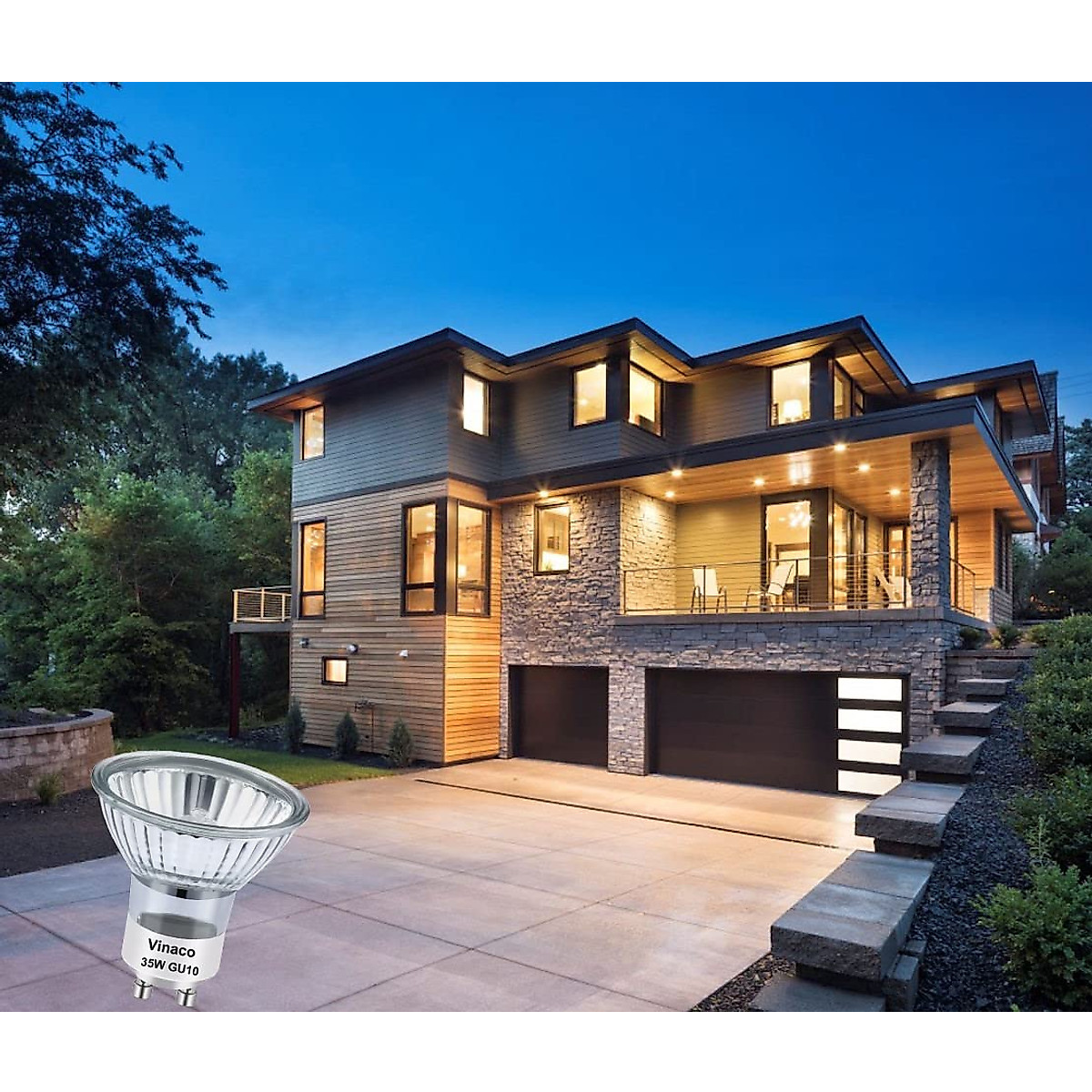 Vinaco GU10 Bulb, 6 Pack MR16 GU10 120V 35W Long Lasting, GU10 Halogen Bulb Warm White 2800K, 35W GU10 Dimmable with GU10 Base for Track Light Bulbs, Hood Light Bulbs. Halogen GU10+C 120V 35W