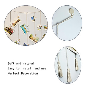 XINLIHONG Boho Wall Decor of 2 Tier Hanging Shelf for Wall and Photo Wall Display for Living/Bedroom/Bathroom/Kitchen/Study/Balcony