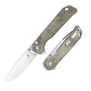 Kizer Begleiter (XL) EDC Pocket Knife, Micarta Handle Folding Knives with Flipper, 154CM Steel V5458C2