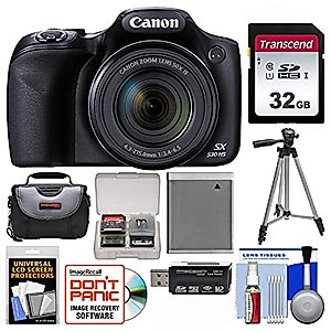 Canon PowerShot SX530 HS Wi-Fi Digital Camera with 32GB Card + Case + Battery + Tripod + Kit (Renewed)