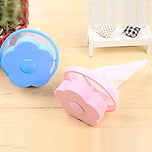 Connoworld Laundry Ball Flower Shape Washing Machine Hair Removal Laundry Ball Floating Filter Mesh Bag Pink