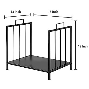 MyGift Compact Firewood Rack, Black Metal Fireplace Wood Log or Kindling Holder Organizer