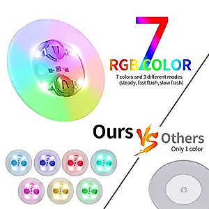 LOGUDIE LED Coaster,12 Pack Light Up Coasters,7Colors RGB LED Bottle Lights,Bottle Glorifier, LED Sticker Coaster Discs Light Up for Drinks,Flash Light Up Cup Coaster Flashing Shots Light (Multicolor)