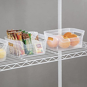 Tribello Open Clear Storage Bins, Closet Shelf Organizer Bins, Small, 9” X 6” X 4”, Pack of 4 - Made In USA