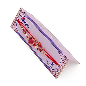 Rakhi For Brother Set of 2 With Greeting Card, Beautiful Designer Raksha Bandhan Rakhi Gift Set For Brother Bhaiya Bhai Bro, Traditional Indian Style Rakshbandhan Rakhi Gifts For Brother