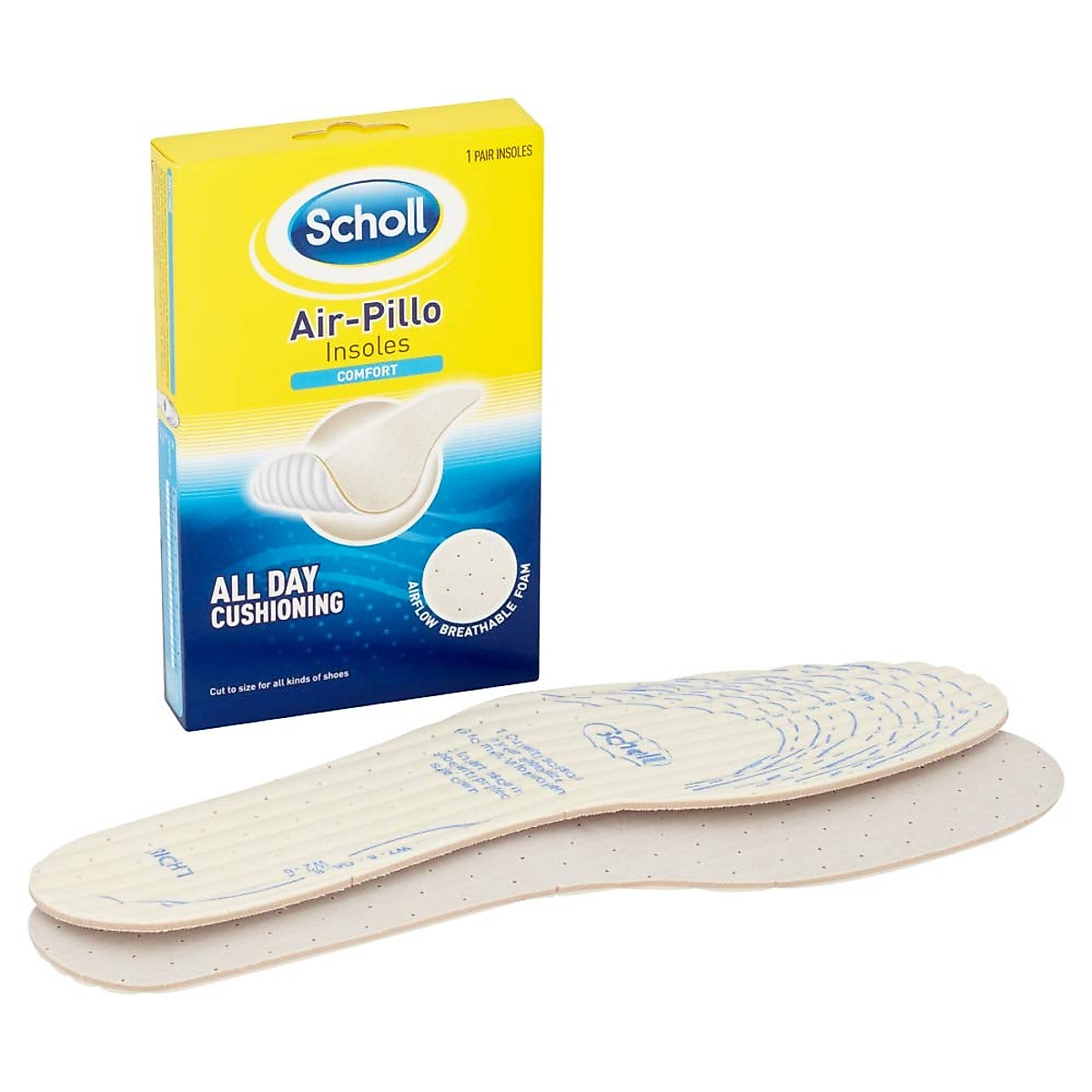 Dr. Scholl's Air Pillow Insole Unisex Shoes,Men (sizes 7-13) and Women (sizes 5-10),one pair
