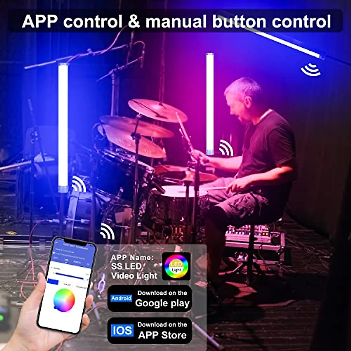 [2021 upgraded] Large Handheld Light Wand, 2600 lumens RGB LED Video Light 360° Full colors, 24.3" Tube Light for Photography Light Stick, CRI 98+, 2800K-10000K /Rechargeable Battery /LCD Display