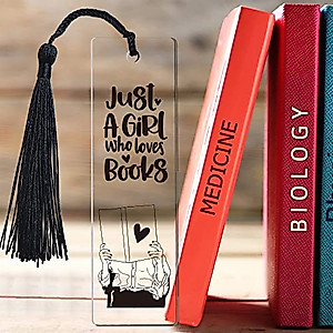 Just A Girl Loves Books Inspirational Funny Bookmark Gifts for Women Girls Lovers Bookworm Daughter Lovers Friend Sister Book Female Sister Gifts Friendship Gifts