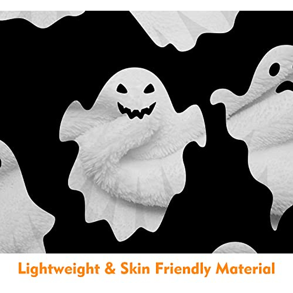 Halloween Throw Blankets Funny Ghost Cute Halloween Spooky Black and White Throw Blanket Lightweight Cozy Flannel Blanket for Bedroom Living Rooms Couch Sofa Bed Home Decorations 40x50 Inch