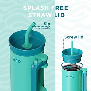 NAYAD Kids 22 oz Tumbler with Handle and Straw & 10oz Snack Container - Foldable Handle, Stainless Steel Bottle Dual Lids(Leakproof Flip +Silicone Straw Lid) for School, Sports,Travel & Camp, Bows