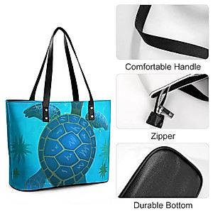 Womens Handbag Sea Turtle Leather Tote Bag Top Handle Satchel Bags For Lady