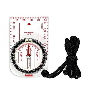 FHDGH Orienteering Cross-Country Ruler Pointing to The North Needle, Measuring Length, Measuring Distance, Map Positioning, Basic Positioning