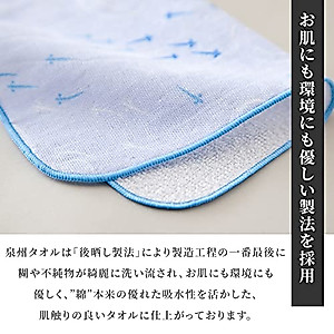 Japanese Cotton Towel Senshu (Osaka) Towel/Washcloth, Face Towel, Japanese Handkerchief/Made in Japan, 100% Cotton, Quick Drying, Absorbent, Ultra Soft, Thin (Washcloth, Hydrangea)