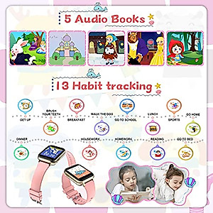 Smart Watch for Kids Watches - Kids Game Smart Watch Girls Boys Ages 4-12 Years with Music Player HD Touch Screen 23 Games Camera Alarm Video Pedometer Flashlight Kids Smartwatch Gift Toys (Pink)