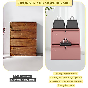 GangMei 2 Drawer Lateral File Cabinet, Lockable File Cabinet with Drawers,Ins-Design 35.43 inches Wide Files Cabinet with Hanging Bars,Assembly Required (White, 2 Drawer)…