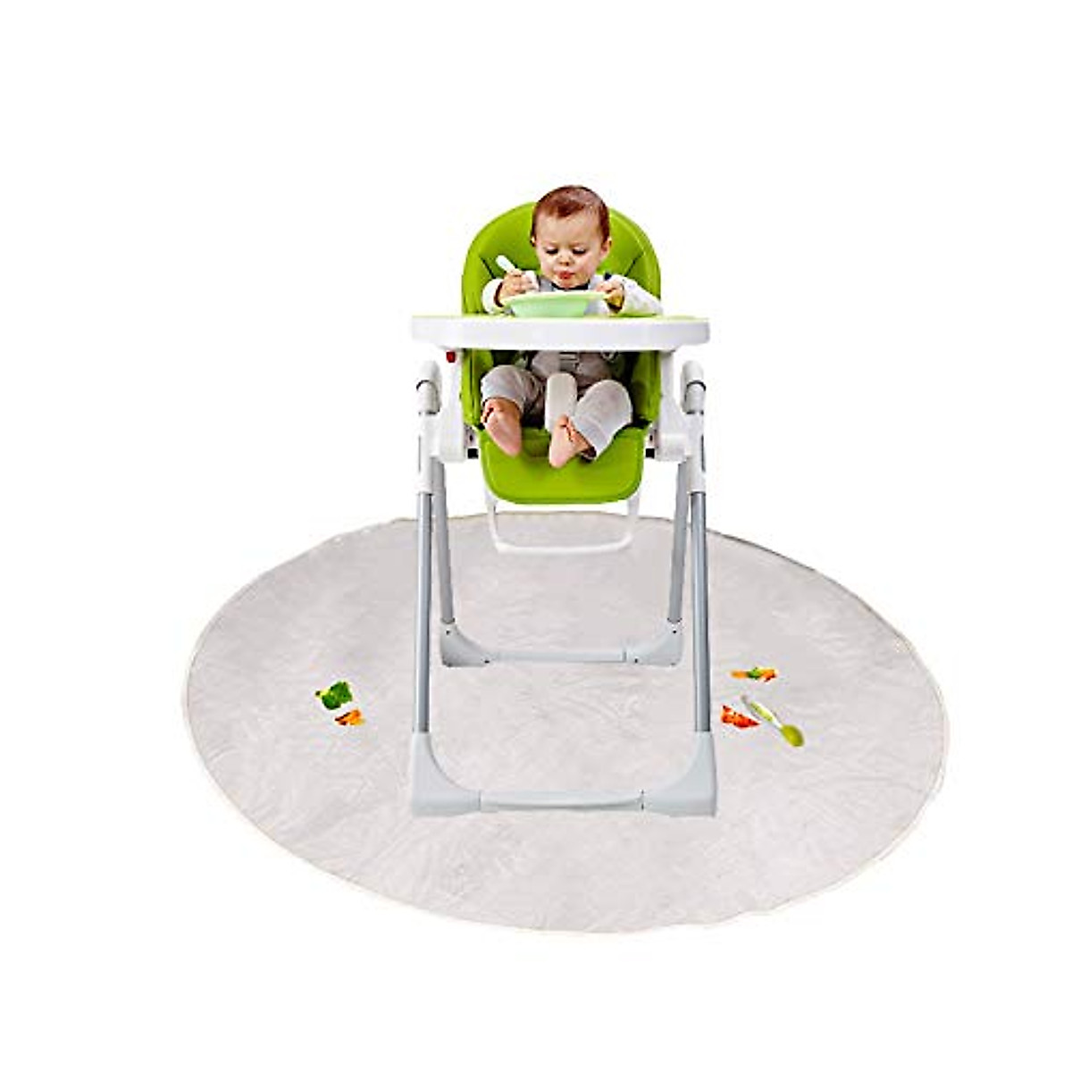 Loodial Floor Mat Plastic Splat Mat Highchair Mat for Floor, Waterproof High Chair Floor Protector, Multi-Purpose Playmat for Playing and Feeding, Clear, Round, Non Slip