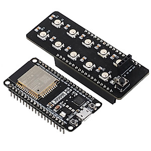 DIYmall ESP32 DEVKIT V1 ESP32-WROOM-32 Development Board + Assembled RGB LED Status Indicator Addressable PCB Shield for Arduino IOT BME280 DIY Project