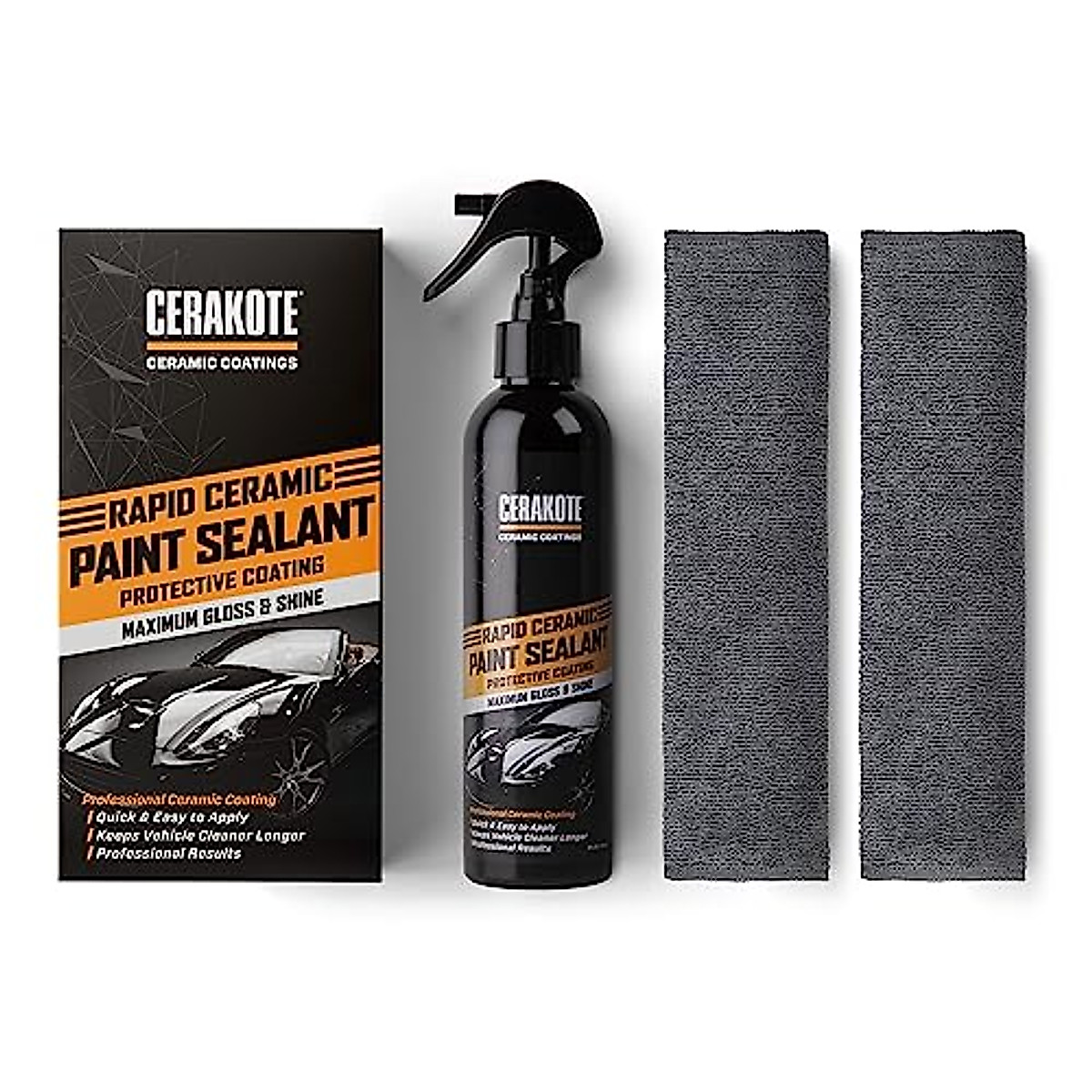 CERAKOTE® Rapid Ceramic Paint Sealant – Maximum Gloss & Shine – Extremely Hydrophobic – Unmatched Slickness- Repels Road Grime – Long Lasting - Quick & Easy Application - Pro Results