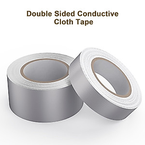 Conductive Adhesive Tape,Faraday Cloth Tape, High Shielding Double Sided Conductive Fabric Sticky Tape, Waterproof Conductive Tape for signal screens, Guitar Interference Shielded(2 in x 50 FT)