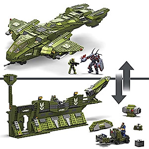 MEGA Halo Toy Building Sets, Pelican Inbound Vehicle with 2024 Pieces, 3 Micro Action Figures and Accessories, for Collectors