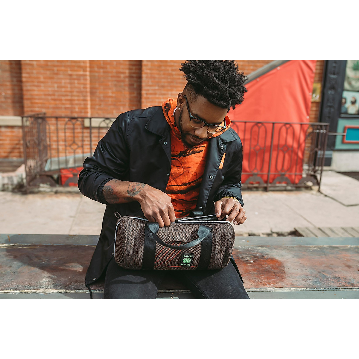 Dime Bags - Padded Duffle Tube, Durable Hemp Blend (15 Inch, Earth)