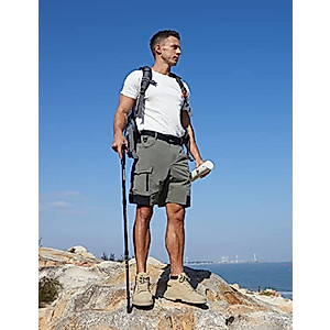 EZRUN Men's Hiking Cargo Shorts Quick Dry Golf Outdoor Work Tactical Shorts with Multi Pocket for Fishing Travel