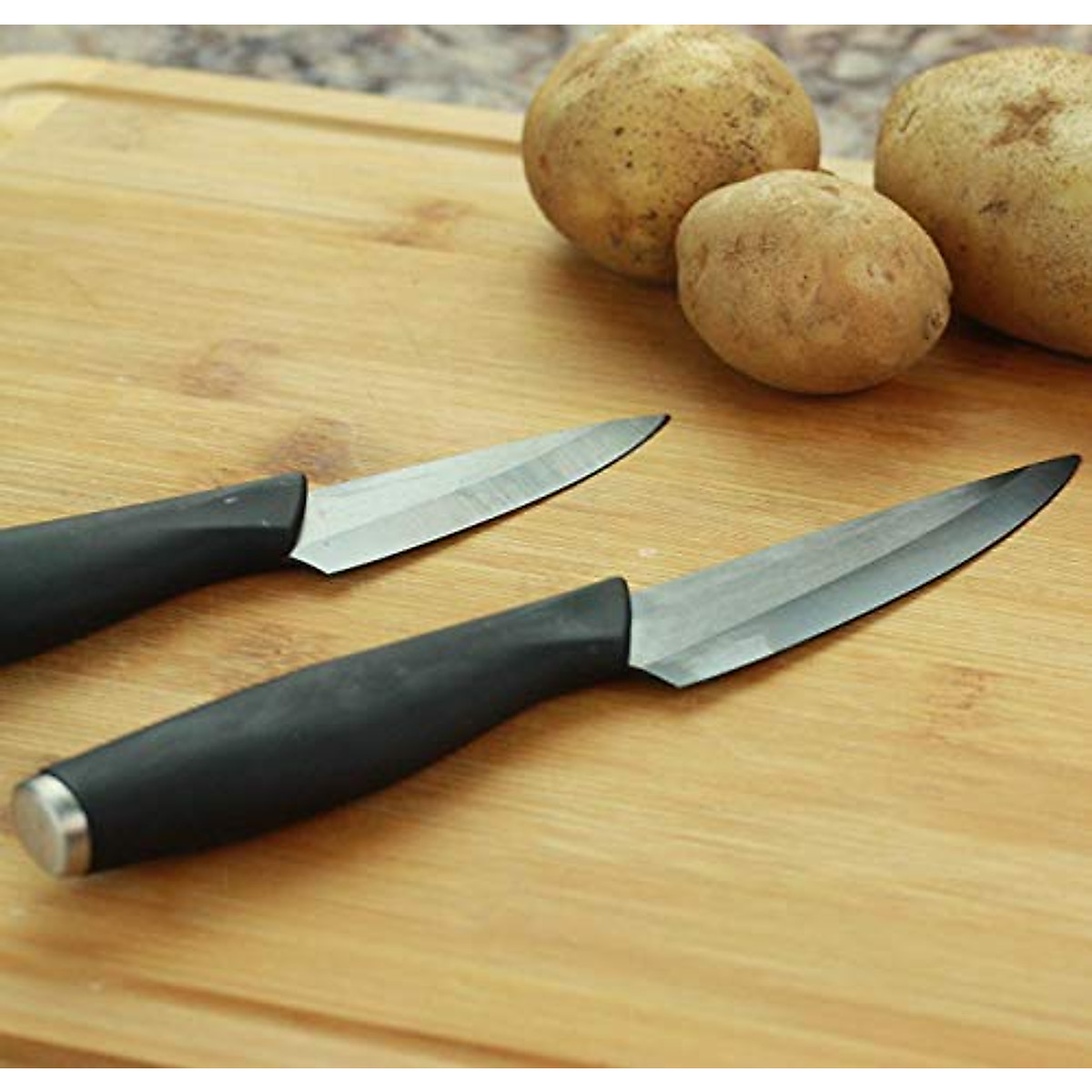 Advanced Ceramic Paring Knife - 4 Inch Blade Never Needs Sharpening - Premium Kitchen Knife with Sheath and Magnetic Gift Box - Black Mirror Finish