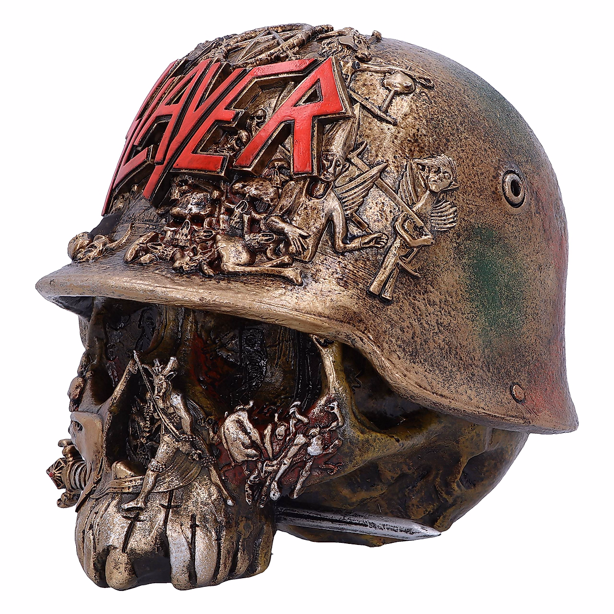 Nemesis Now Slayer Helmet Skull Trinket Box 17.5cm, Resin, Bronze, Officially Licensed Slayer Merchandise, Skull Trinket Box, Spacious Yet Stylish, Cast in The Finest Resin, Expertly Hand-Painted