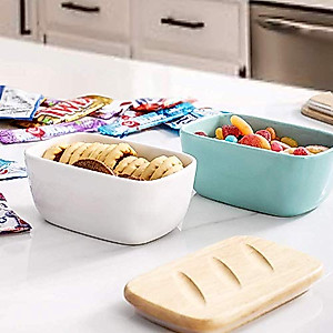DOWAN 6.5" Large Butter Dish - Ceramic Butter Dish with Lid for Countertop - White Butter Keeper Holds Up to 3 Sticks - Butter Holder and Container with High-Quality Silicone Sealing