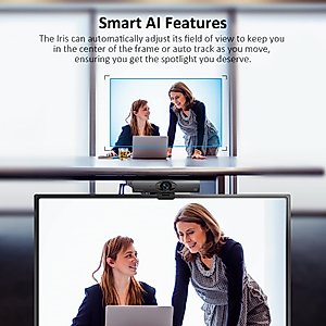 NexiGo Iris Kits, 4K AI Webcam with 1/1.8" Sony_Sensor, Onboard Flash Memory, HDR, PiP, DSLR-Style Control, Flexible Camera Tripod Stand, Auto Framing/Tracking, for Zoom/Teams/OBS and More
