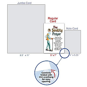 NobleWorks - 1 Funny Happy Birthday Notecard - Old Man Humor Greeting Card with Envelope - Man's Senility Prayer C9348BDG