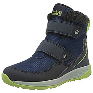 Jack Wolfskin Polar Bear Texapore Mid Hiking Boot, Blue/Lime, 12 US Unisex Big Kid