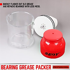 Premium Bearing Packer Kit - Effortlessly Flushes Old Grease and Repacks Wheel Bearings - Compatible with