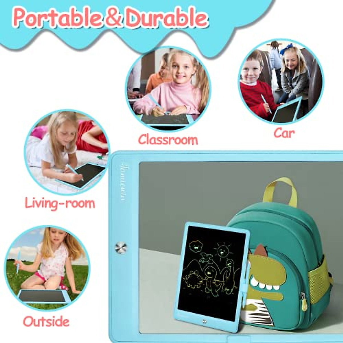 11 Inch LCD Writing Tablet, Colorful Drawing Doodle Board for Kids Toddler Drawing Pad Writing Board, Christmas Birthday Gifts for Boys Girls Age 3-7 Blue