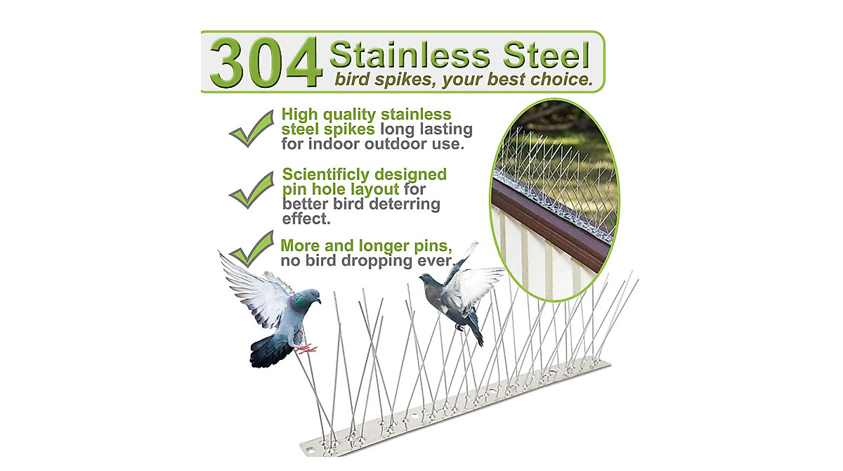 Bird Spikes Stainless Steel 60ft Coverage for Pigeons Small Birds ...