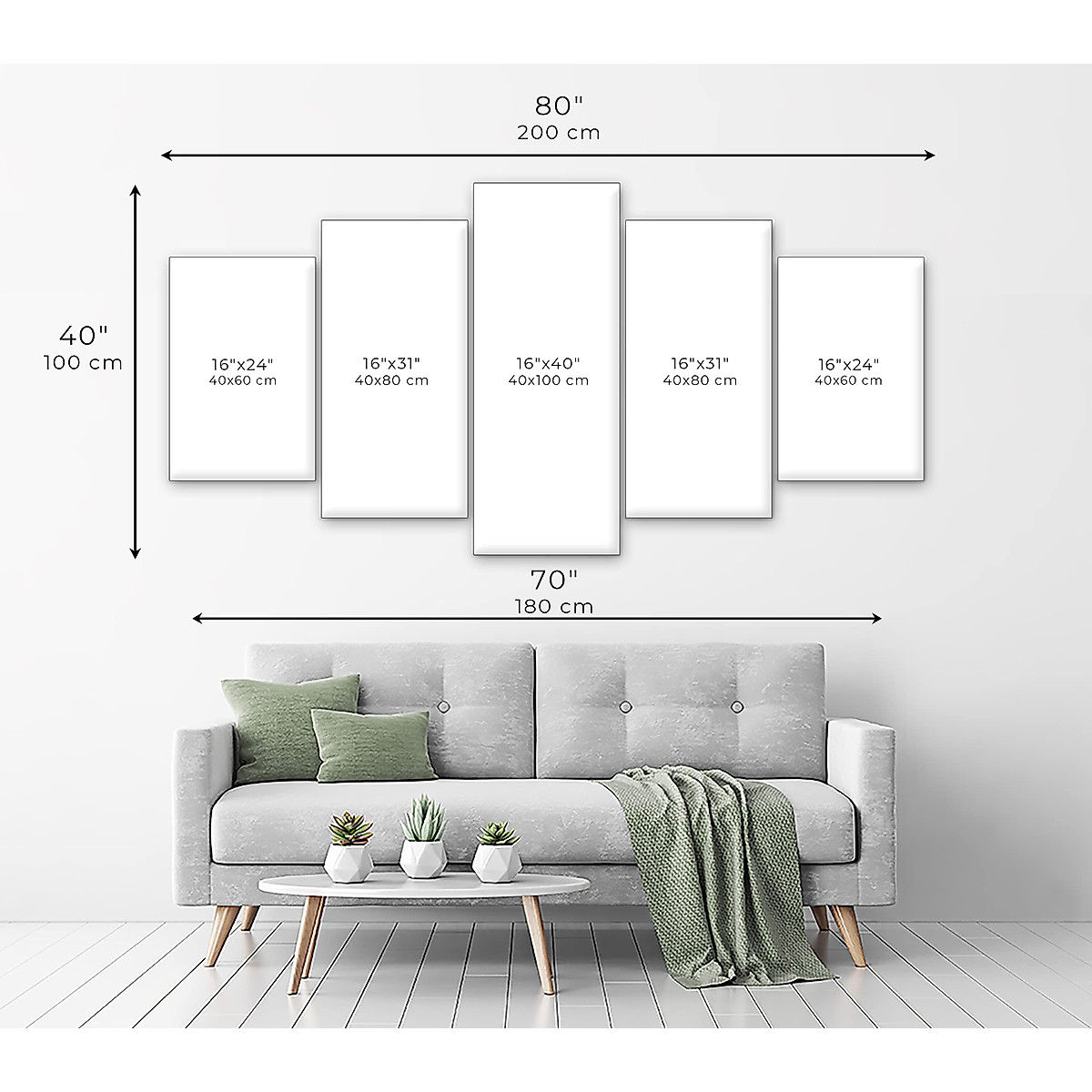 artgeist Textured Canvas Wall Art Flowers Lily 80x40 in - 5pcs Painting Canvas Prints Picture Artwork Image Framed Contemporary Modern Photo Wall Home b-A-0309-b-o