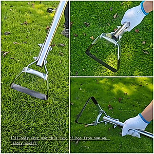 Ledombon Garden Hoe Stirrup Hoe Long Handle Adjustable Weeding Hula Hoes Gardening Tools for Vegetable Garden