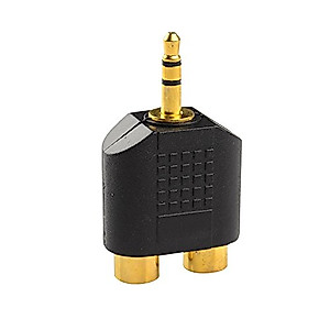 CERRXIAN LEMENG (2-Pack of) Gold Plated 3.5mm Stereo to 2-RCA Male to Female Adapter,Audio Splitter Adapter, Dual RCA Jack Adapter