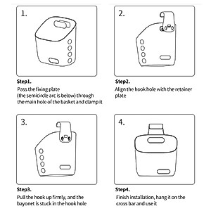 FYY Plastic Hanging Basket for Storage 3 Pack, Plastic Basket with Detachable Hook, Hanging Storage Containers Organizer Shelf for Office Bedroom Kitchen Bathroom White