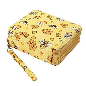 Lbxgap Portable Colored Printing Pattern Pencil Case Holds 72 pcs Pencils Bag Organizer with Handy Wrap Portable- Multilayer Holder for Watercolor Pens or Markers, Pencil Case Organizer for Artist