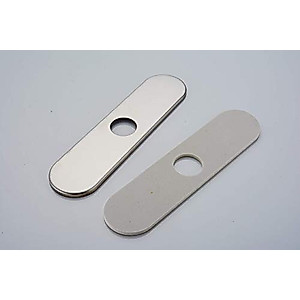 BWE Faucet Cover 10 Inch Deck Plate for 1 or 3 Hole Kitchen or Bathroom Sink Faucet Brushed Nickel Outside Escutcheon Plate Stainless Steel Plate Round Vessel Vanity Base Sink Hole Cover Round