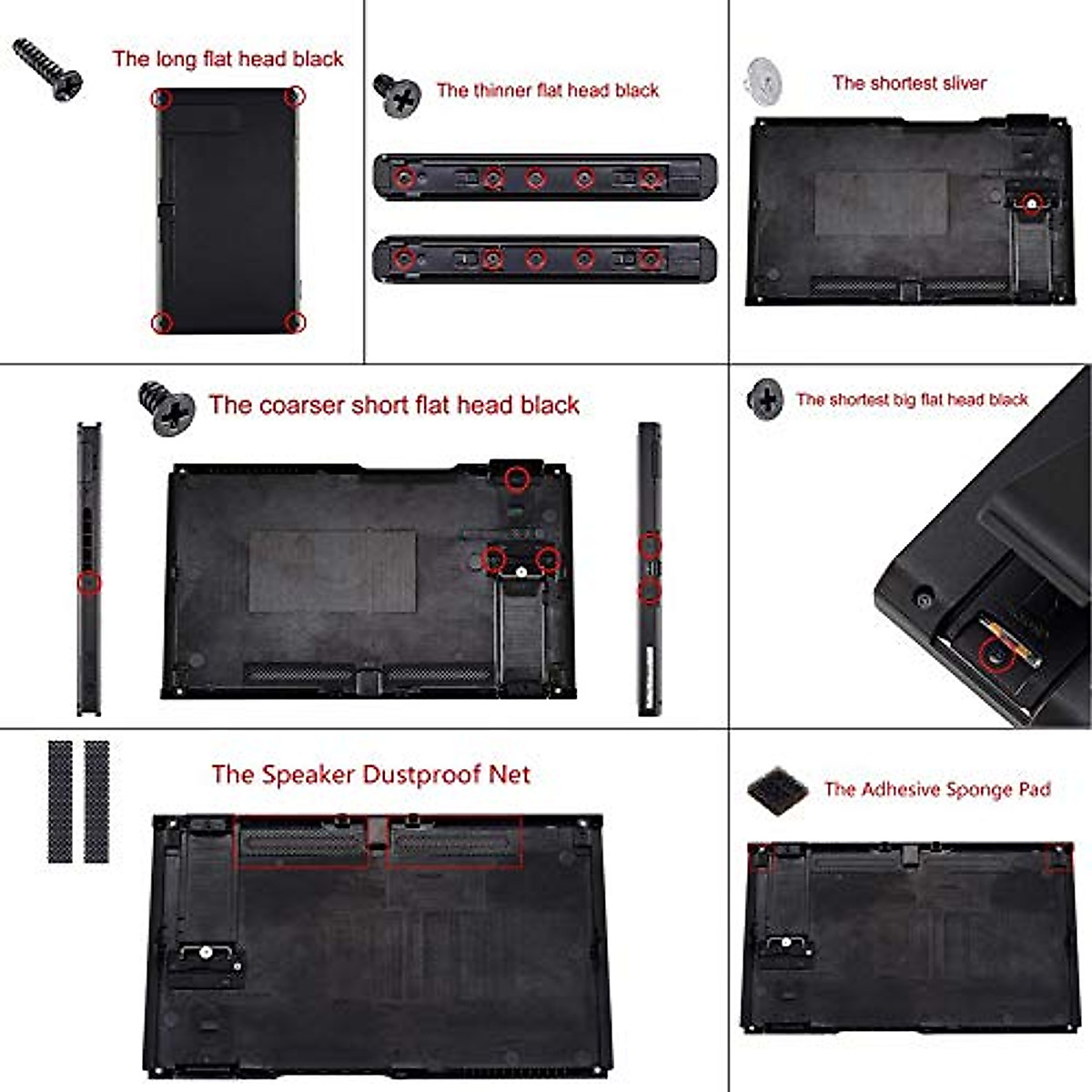 eXtremeRate DIY Replacement Shell Buttons for Nintendo Switch, Soft Touch Back Plate for Switch Console, Custom Housing Case with Full Set Buttons for Joycon Handheld Controller - Scary Party