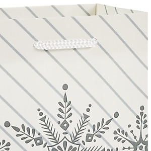 Hallmark Blue and Silver Bulk Christmas Assorted Sizes 18 Gift Bags: 5 Small 5", 4 Medium 8", 4 Large 11", 3 XL 14", 2 Bottle Bags |Snowflake, Tree, Snowman, Plaid