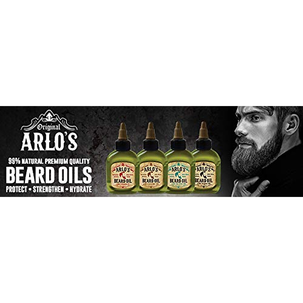 Arlos Beard Oil Includes - Argan Tea Tree Vitamin E and Coconut (4 Pack)
