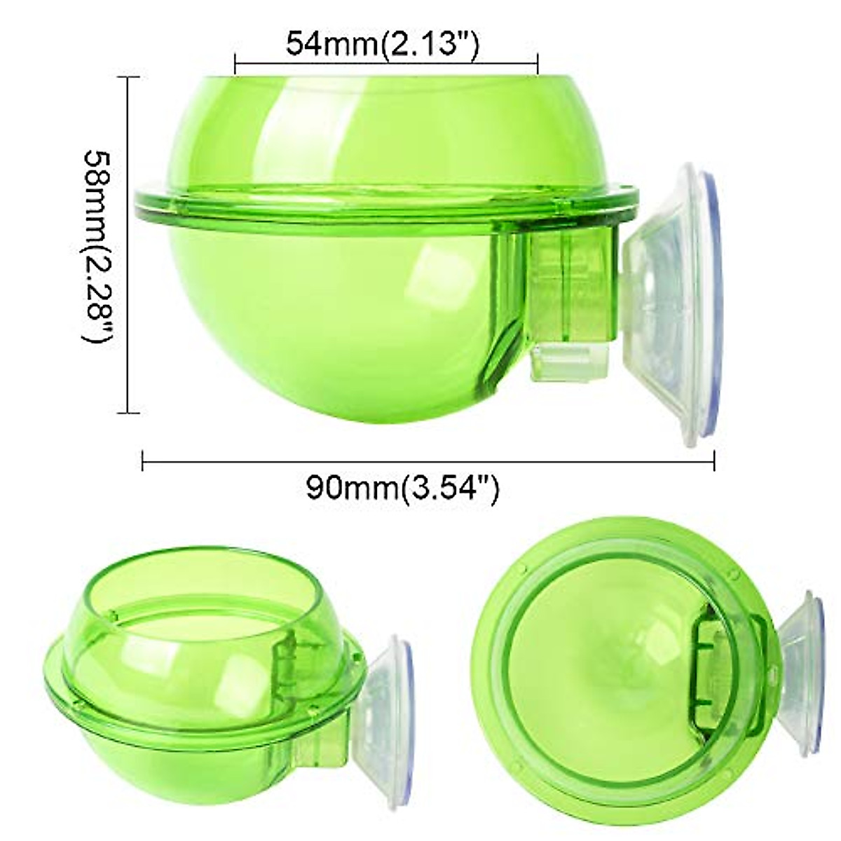 IAFVKAI Suction Cup Reptile Feeder 2PCS Reptile Food Water Feeding Bowl for Chameleon Tortoise Gecko Snakes Iguana Lizard