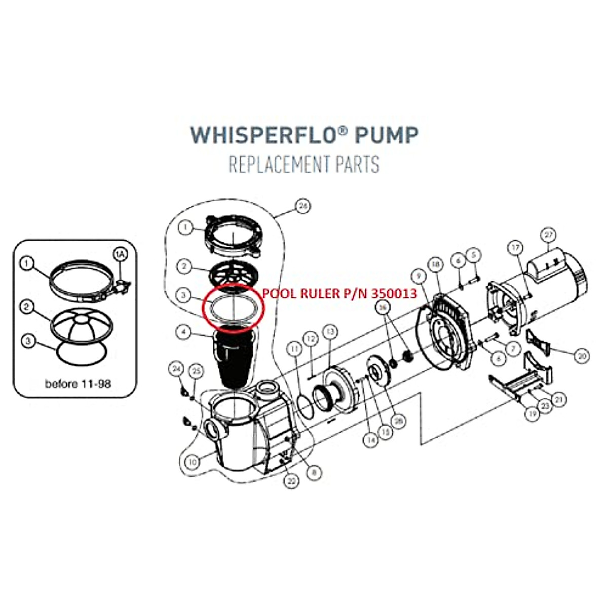 Pool Ruler 350013 Pentair Pump Lid O-Ring 2 Pack + Lubricant - IntelliFlo, WhisperFlo, More