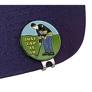 Balanced Co. Funny Golf Hat Clip with Enamel Magnetic Ball Marker (Just Tap It in)